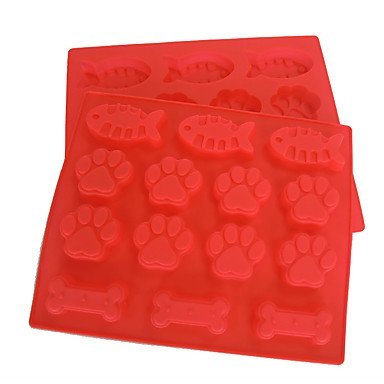 Y&XL&H 1Pcs Silicone Pets Dog Paws Bones Fish Baking Molds 14-cavity ...