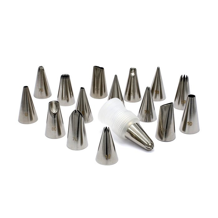 16 Piece Nozzles Stainless Piping Steel Cake Decorating Tube Tips Set ...