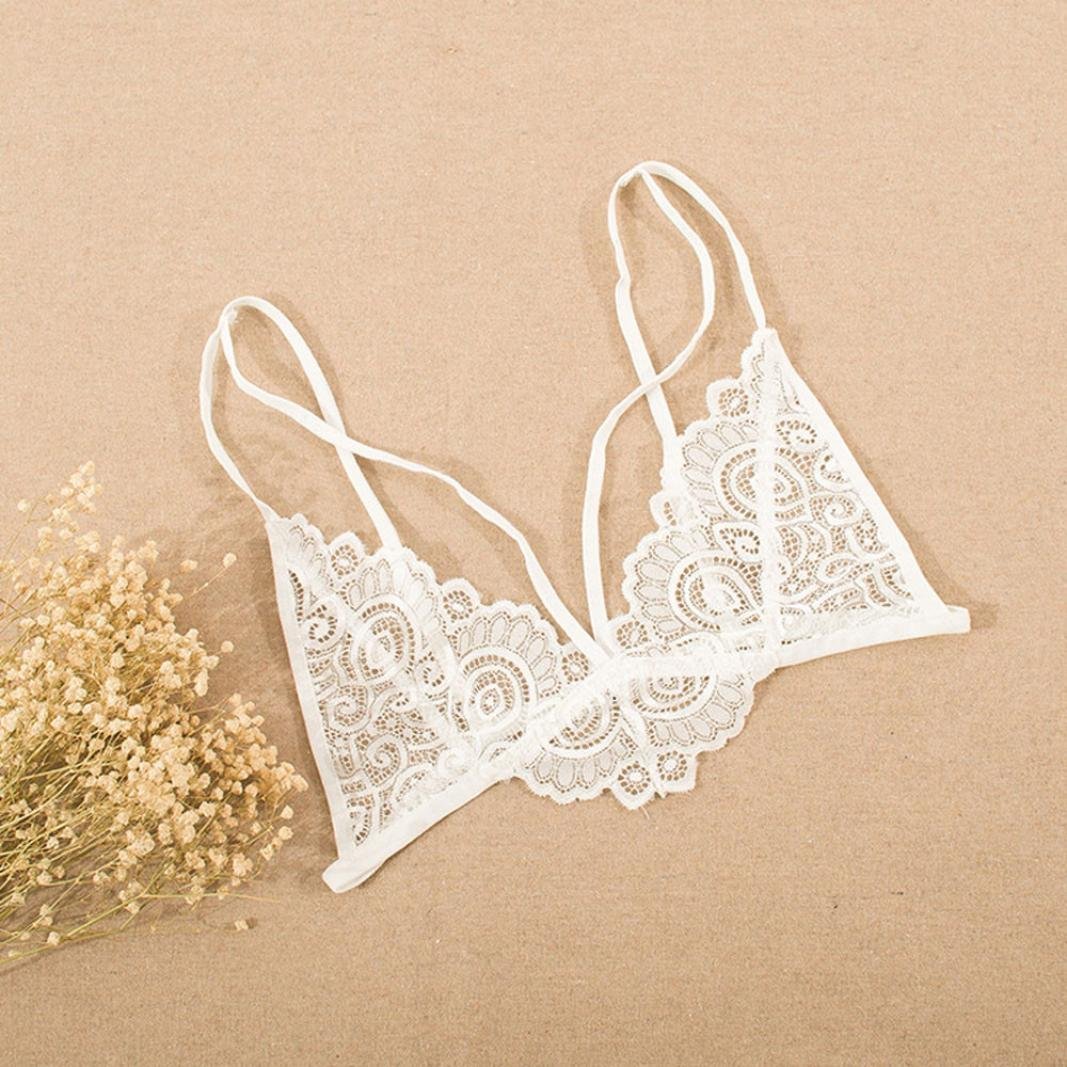 Underwear, PHOTNO Women Lace Floral Bralette Bralet Bra Bustier Crop ...