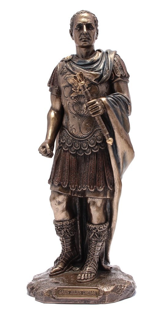 Gaius Julius Caesar in Roman Military Uniform Statue Bronze Finish N2 ...