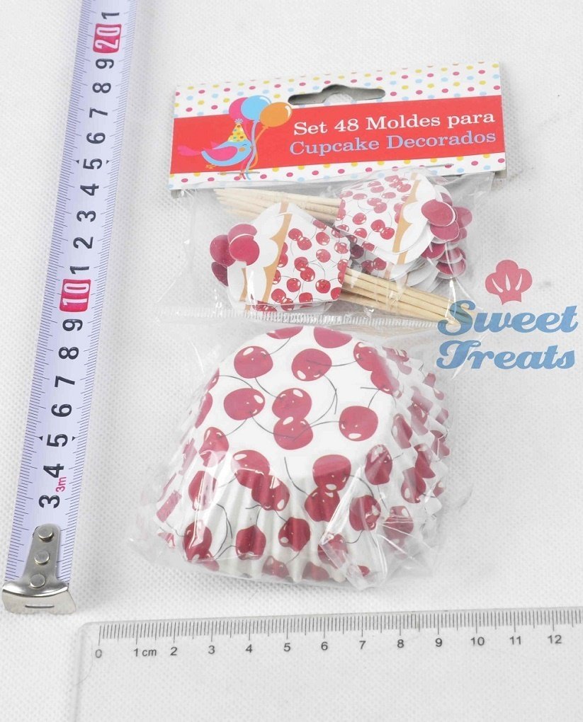 Cherry Cupcake Wrappers and Toppers - Set of 24 of each N2 free image ...