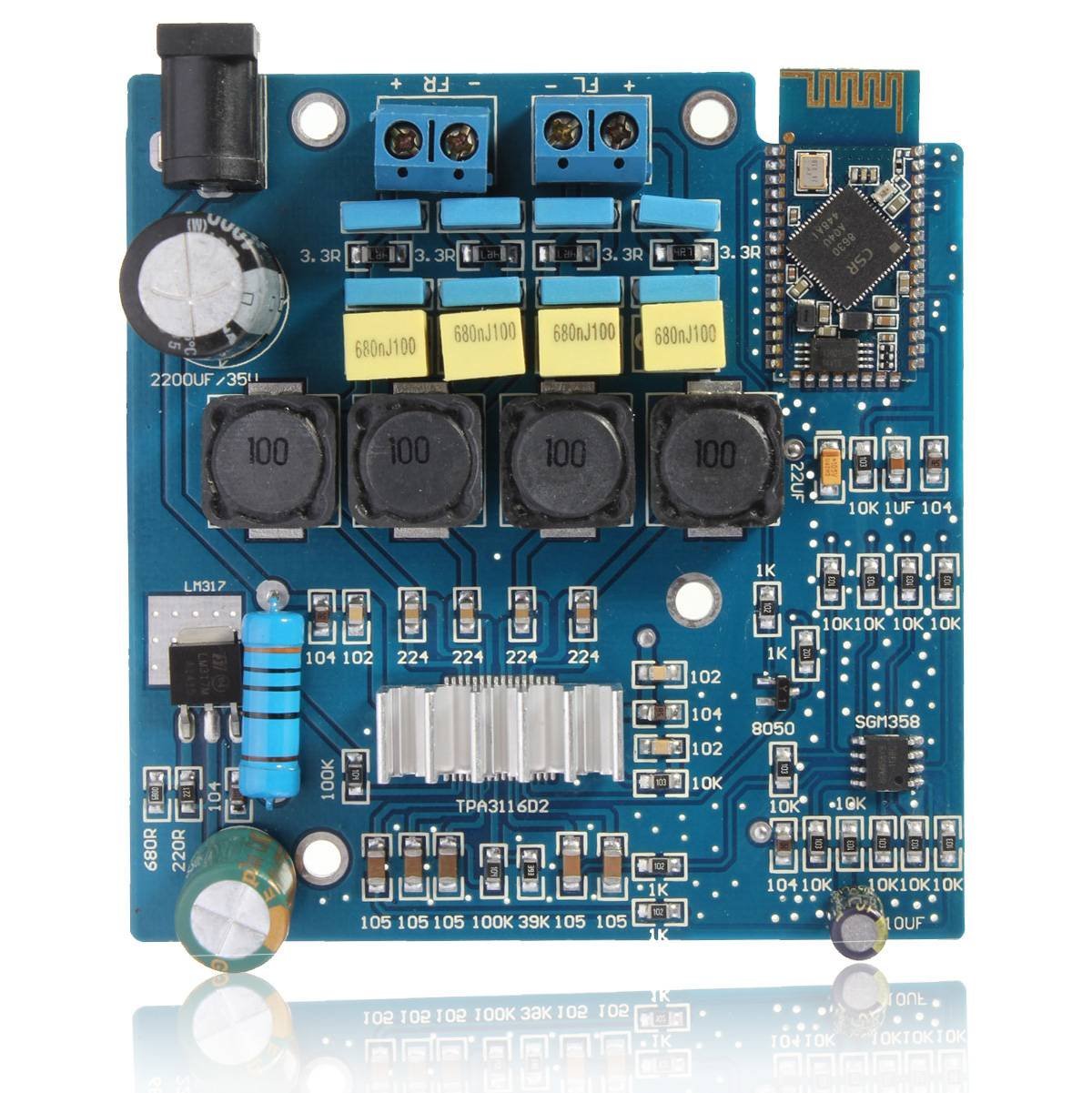 INSMA TPA3116 Bluetooth Amplifier Board Class D 50W*2 Amp Board CSR4.0 ...