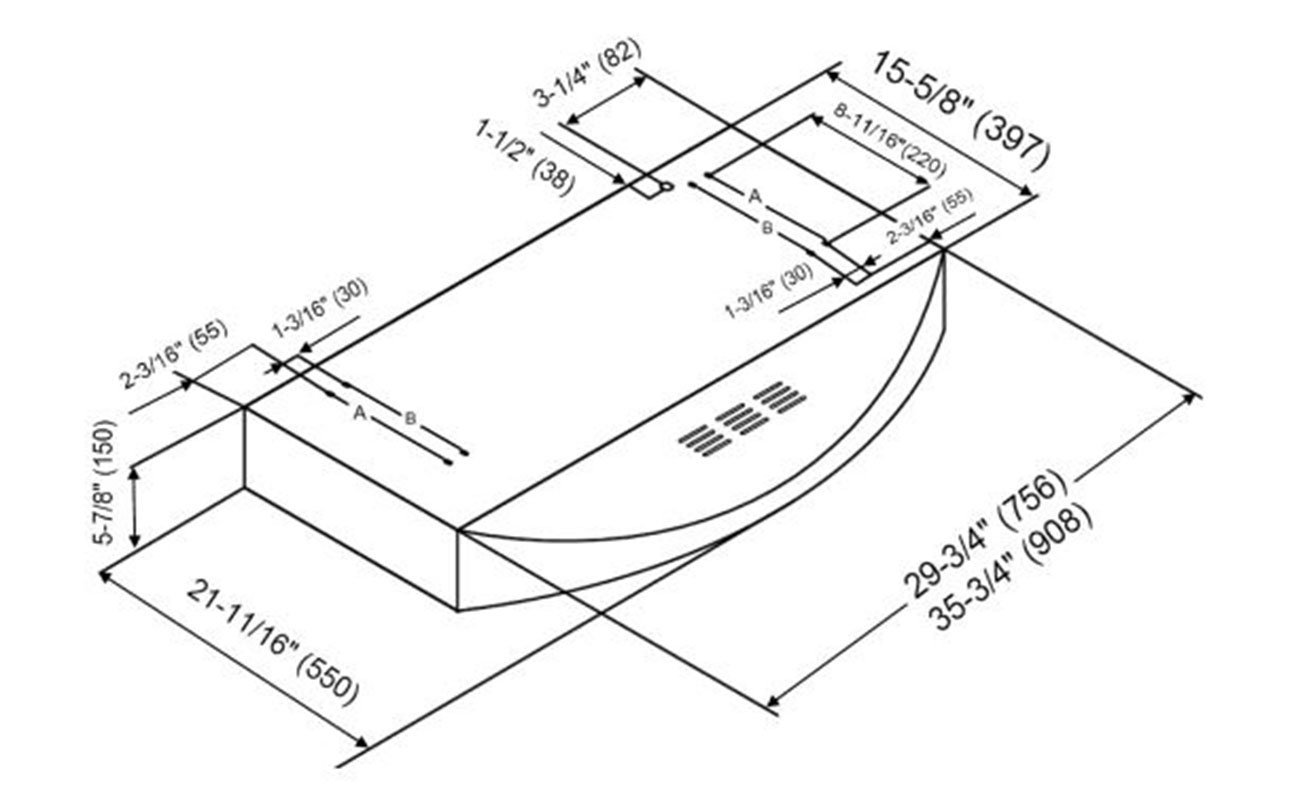 KOBE Range Hoods CHX3830SQBD-3 Contemporary Brillia 30" Under Cabinet ...