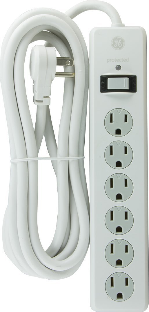 GE 14014 6-Outlet General Purpose Surge Protector, 800 Joules, 8ft Cord ...