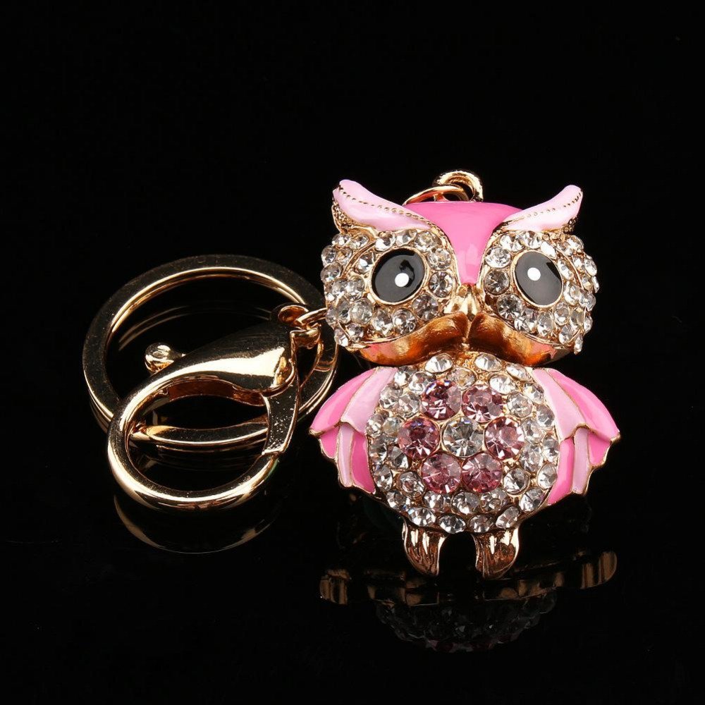 Oligex(TM) Owl Keychain Rhinestone Crystal Key Ring Chain Bag Charm ...