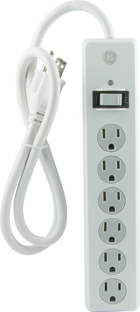 GE 14014 6-Outlet General Purpose Surge Protector, 800 Joules, 8ft Cord ...