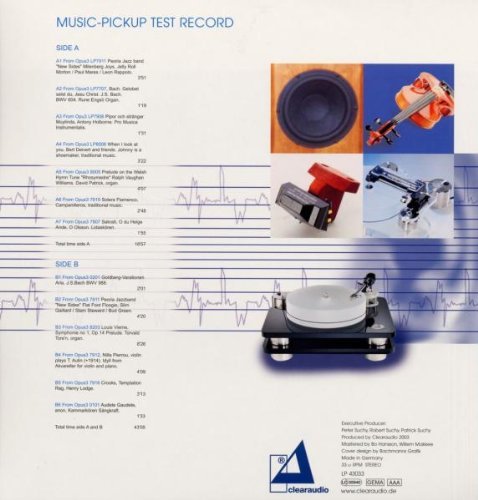 Clearaudio Music 180 gram Pick-Up Test record/LP to evaluate phono ...