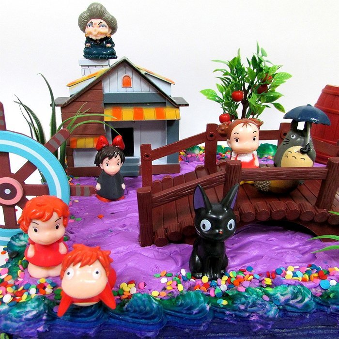 15 Piece ANIME Studio Ghibli Themed Birthday Cake Topper Set Featuring ...
