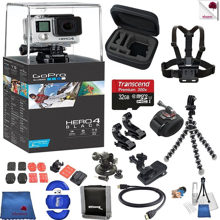 Gopro Hero 4 Black 15 Piece Pioneer Bundle Includes: Go Pro Hero4 Black ...