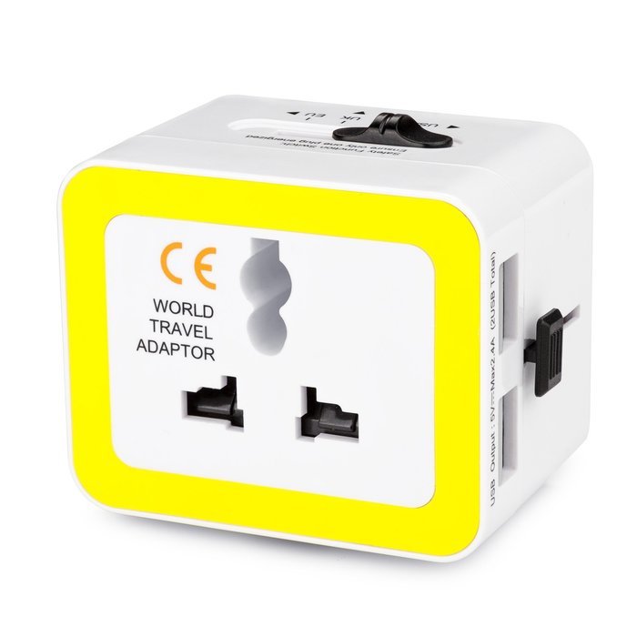 Yubi Power Dual Outlet Travel Adapter with 2 Universal Outlets - Built ...