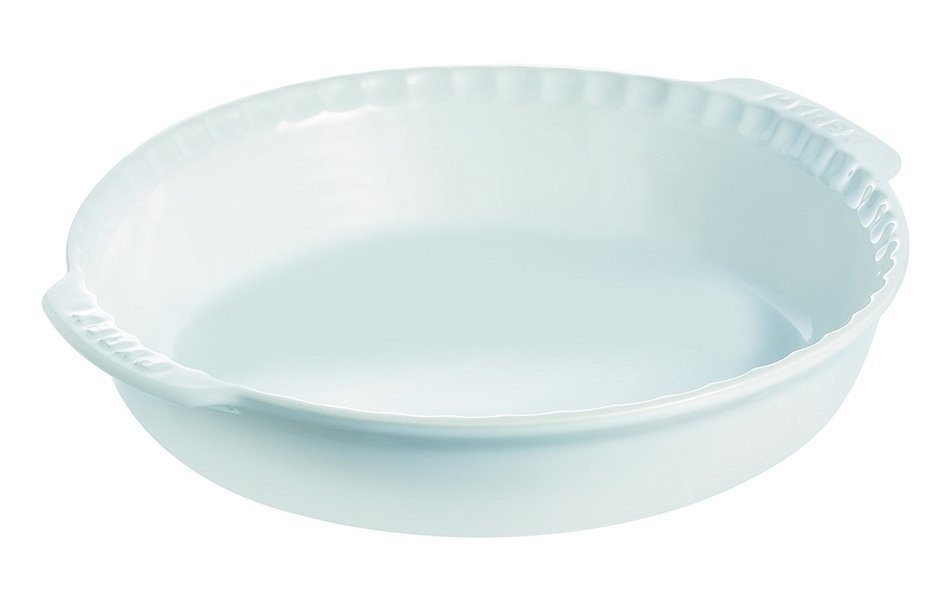 Pyrex 26 cm Round Stoneware Impressions Pie Dish with Handles, White N4 ...