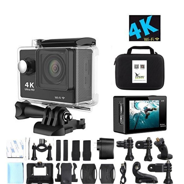 JZHY 4K Wifi Action Camera Waterproof Ultra HD Sports Cam 2 inch Screen ...