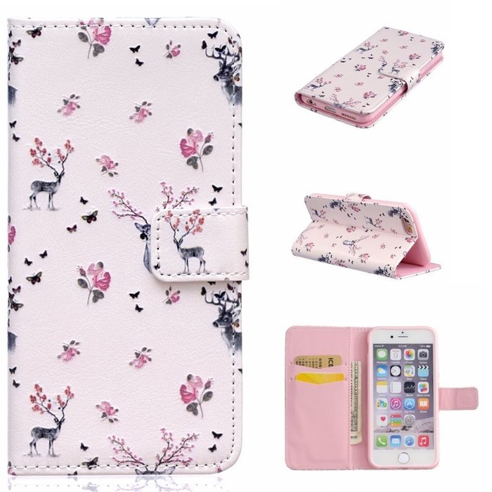 UNEXTATI iPhone 6 / iPhone 6s Case, Premium Wallet Case with Black Cover, Card Slot, Kickstand ...