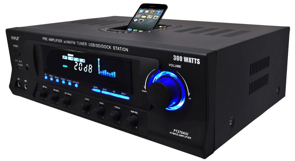 Pyle Home PT270AIU 300-Watt Stereo Receiver AM-FM Tuner, USB/SD, iPod ...