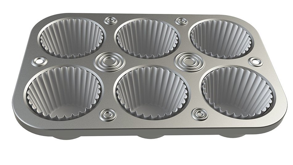 Muffin | Cupcake Pan with 6 Large Aluminum Cups fits Easily into a ...