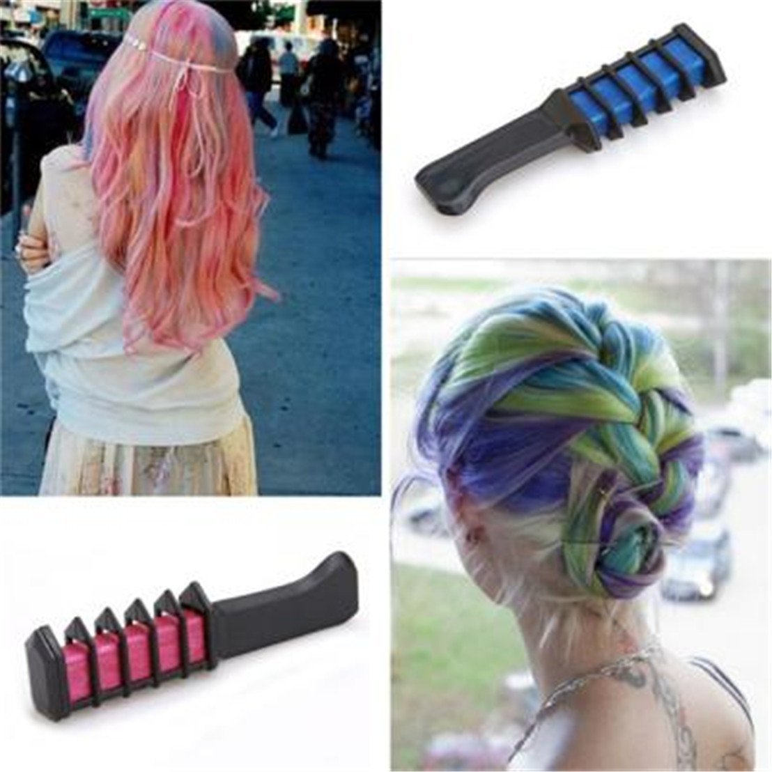 Shungho Vogue Non Toxic Temporary Hair Chalk Dye Powder Comb Salon Hair Mascara Beauty N3 Free