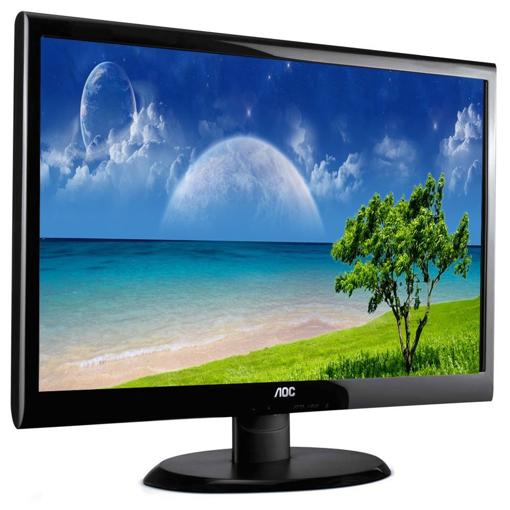 24" AOC DVI/VGA Ultra-Slim LCD LED Monitor 1080p Widescreen - Black ...