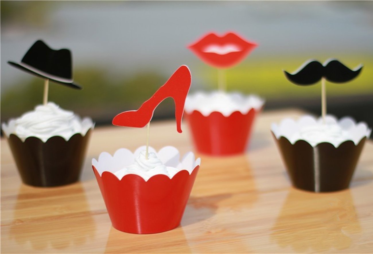 Yunko 24 Pcs Cute Decorative Cupcake Muffin Toppers Wild Animals Zoo ...