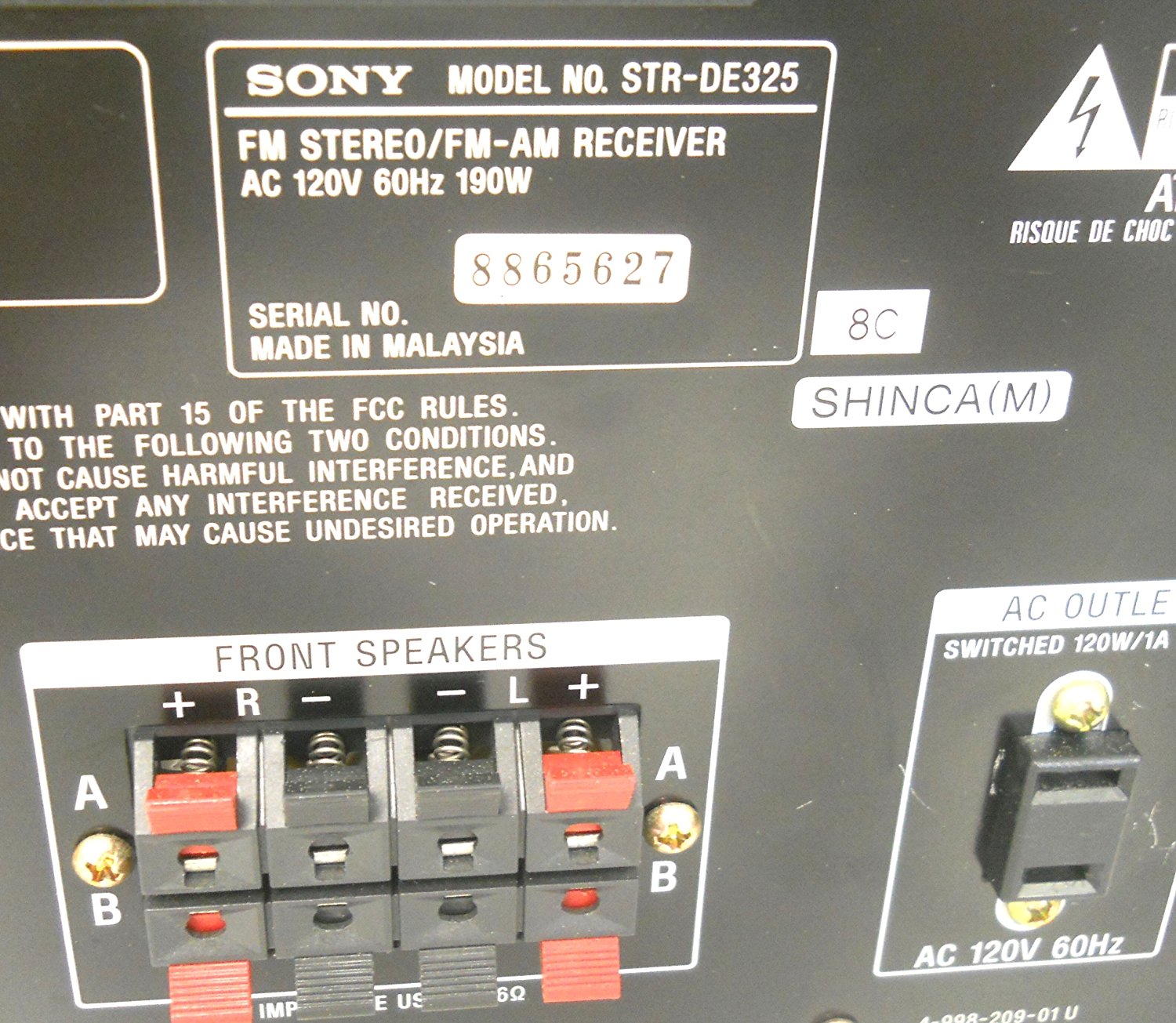 Sony Dolby Suround Pro-Logic Digital Signal Processing, AM/FM Receiver ... Sony Dolby Suround Pro-Logic Digital Signal Processing, AM/FM Receiver ...