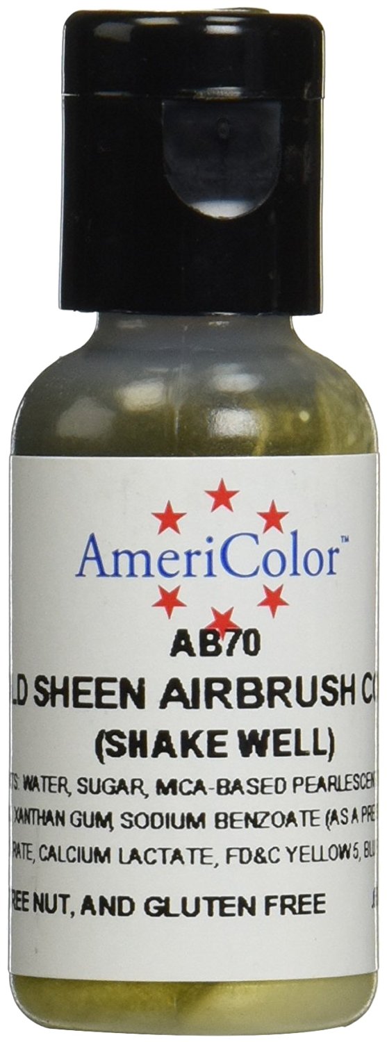 AmeriColor AmeriMist Edible Paint & Airbrush Colour - Gold Sheen - .65 ...