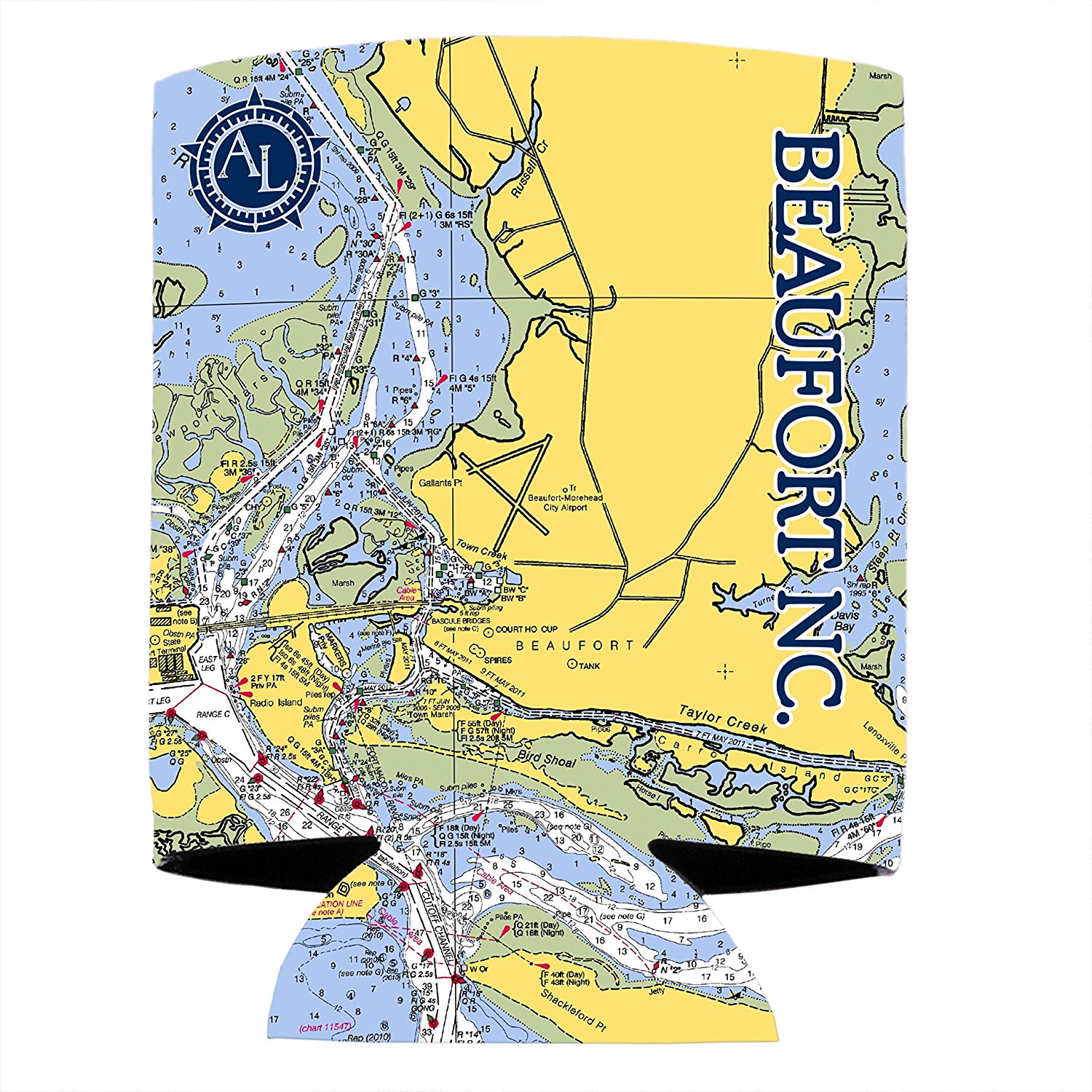 Altered Latitudes Beaufort NC Chart Standard Beverage Cooler (4-Pack ...