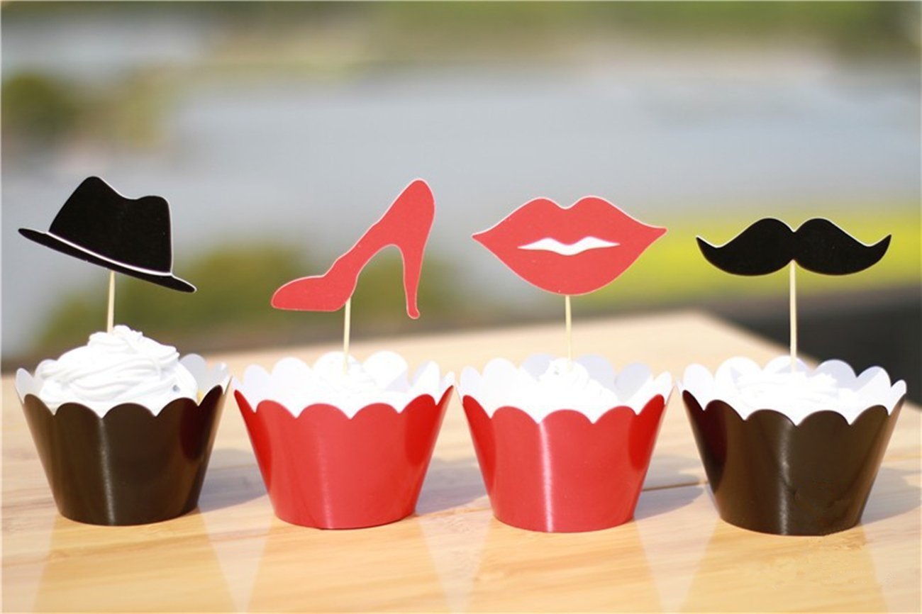 Yunko 24 Pcs Cute Decorative Cupcake Muffin Toppers Wild Animals Zoo ...