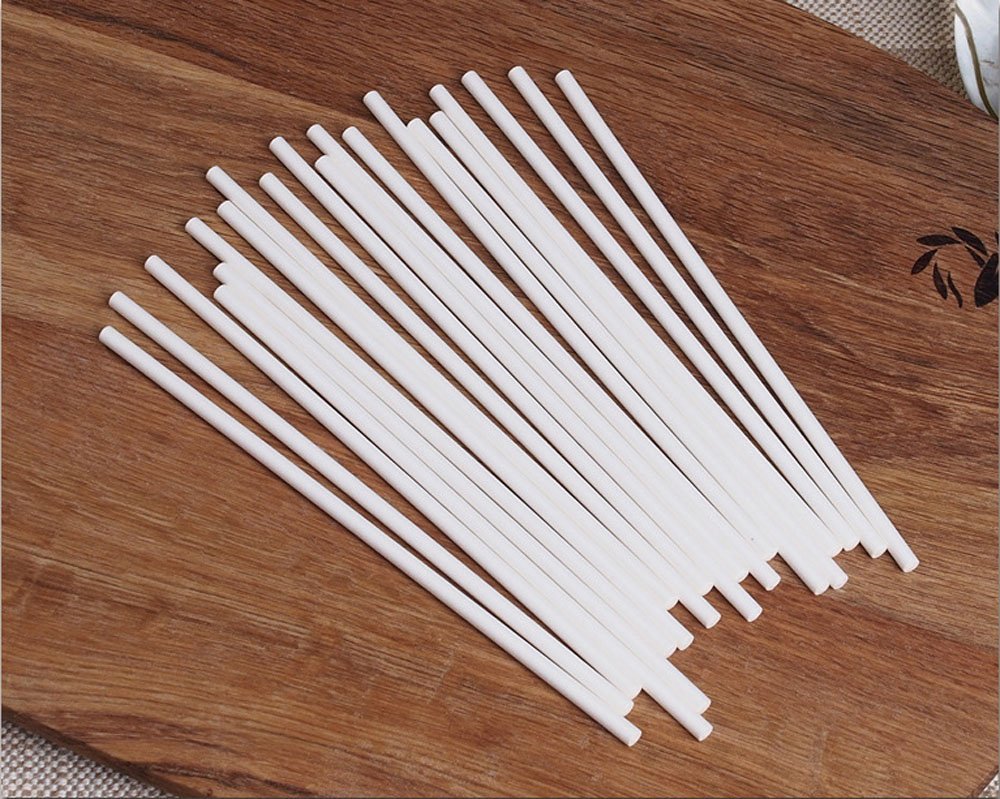 Lautechco 100pcs Mini Cake Pop Lollipop Cookie Stick White Color Food ...