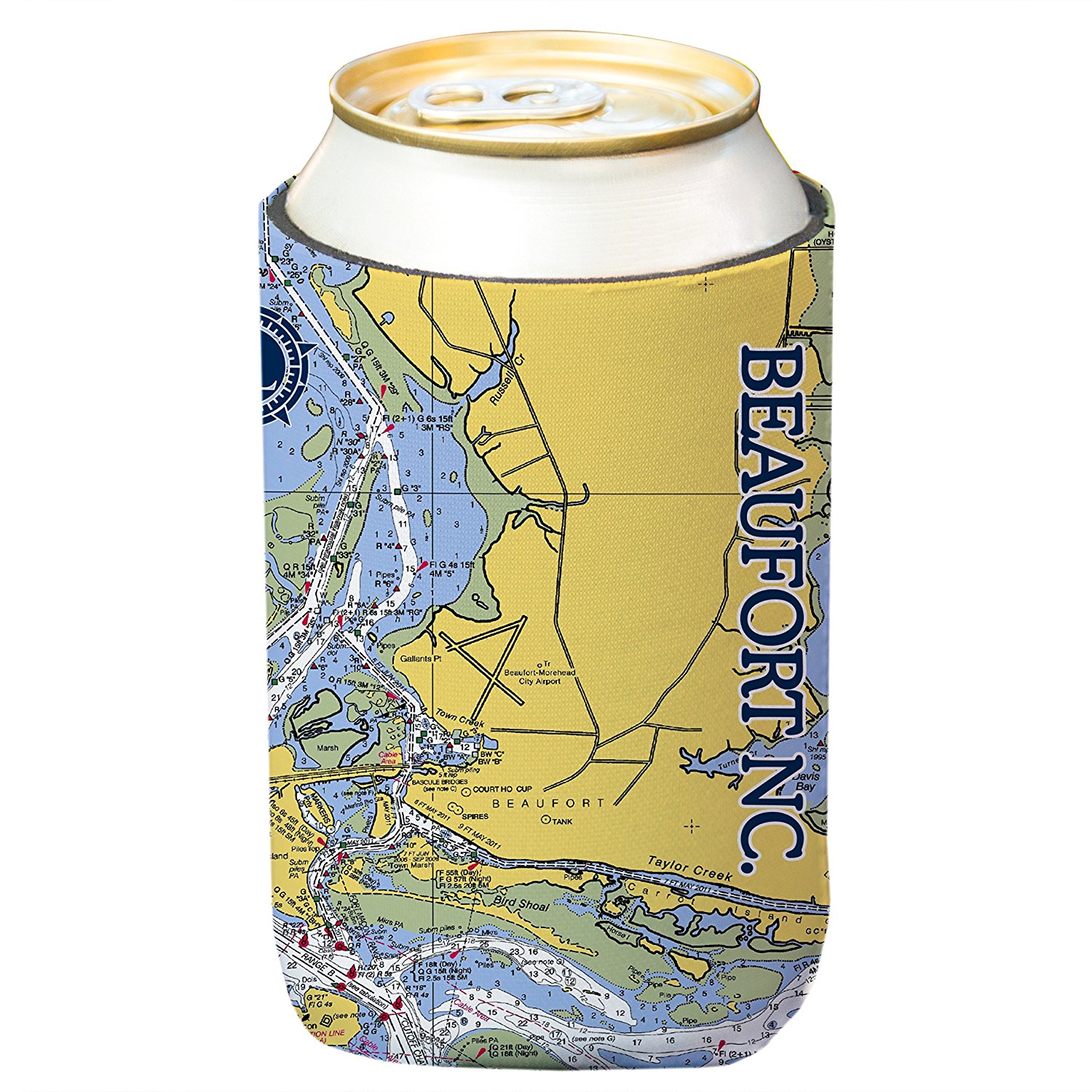 Altered Latitudes Beaufort NC Chart Standard Beverage Cooler (4-Pack ...