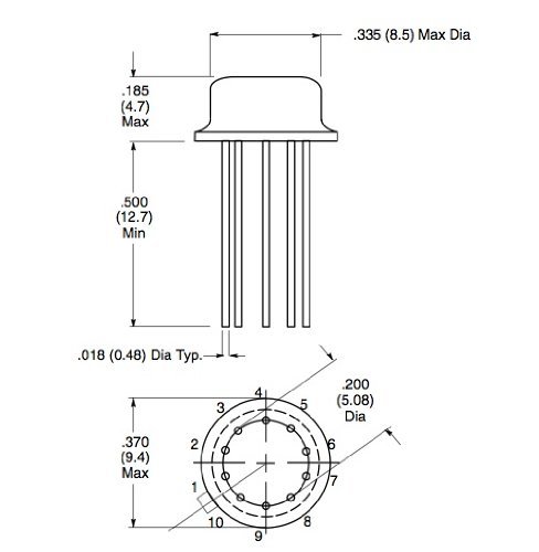 INTEGRATED CIRCUIT AF HIGH GAIN AUDIO PREAMP 10-LEAD METAL CAN VCC=7V ...