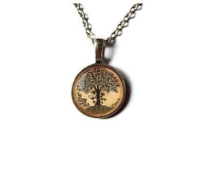 Tree pendant Oak necklace Nature jewelry free image download