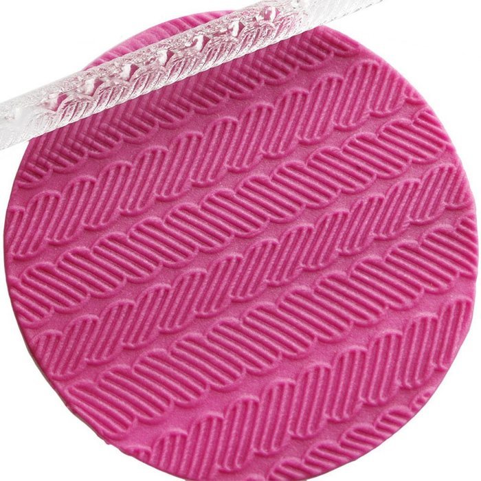 Fondant Transparent Acrylic Carved Wood Grain Printing Non-stick Mini ...