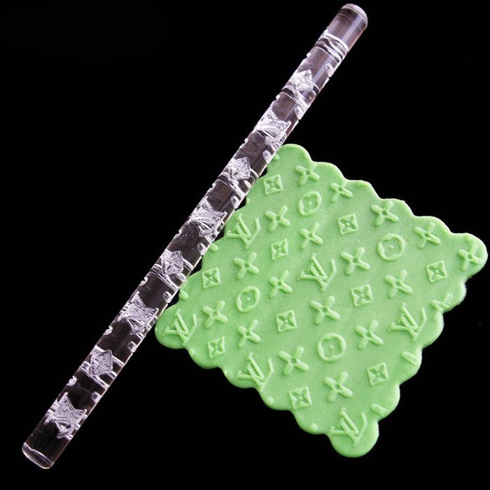 Fondant Transparent Acrylic Carved Wood Grain Printing Non-stick Mini ...