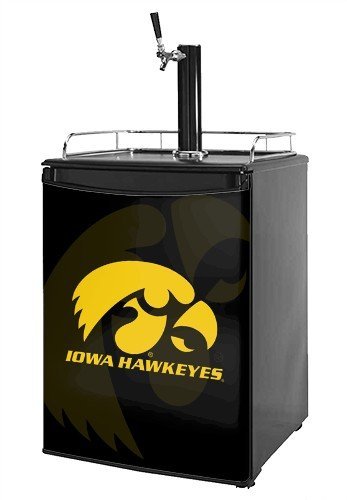 Kegerator Skin - Iowa Hawkeyes Herkey Gold on Black (fits medium sized ...