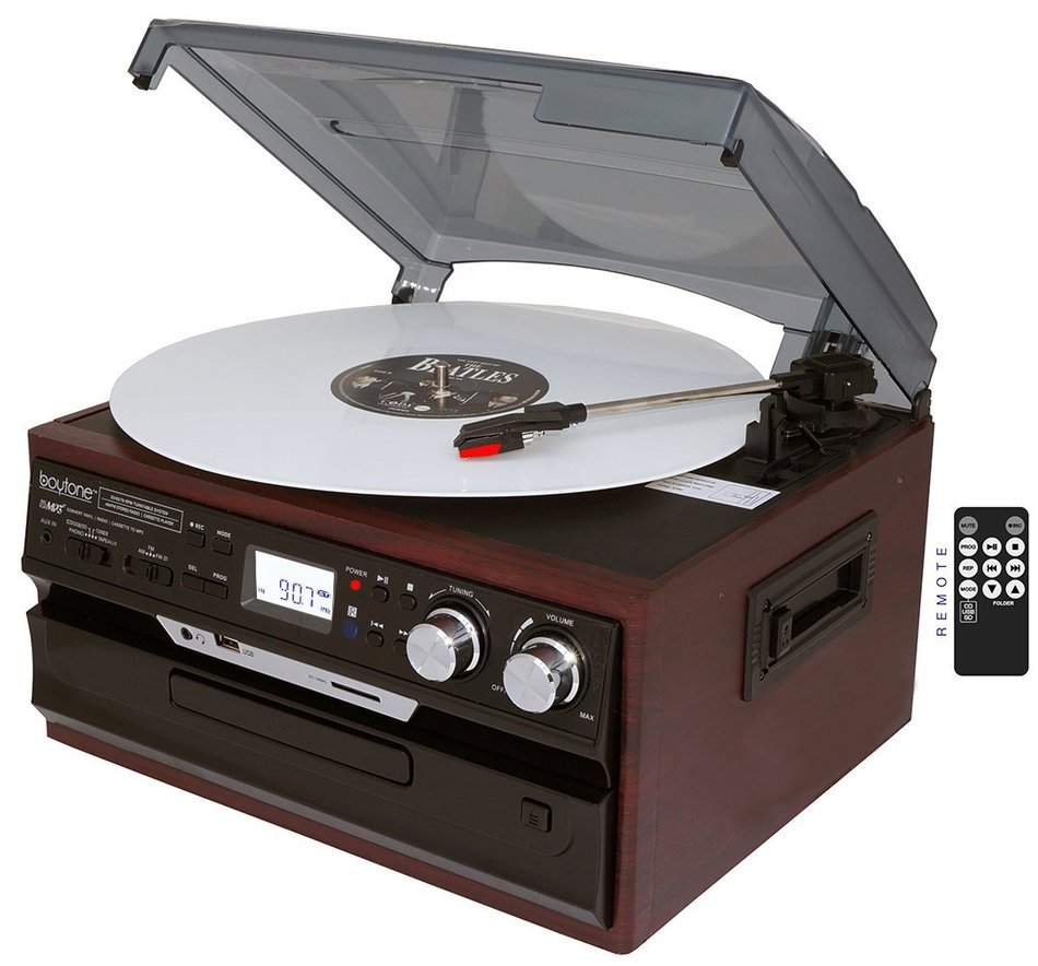 7-in-1 Boytone BT-24DJM Turntable with Bluetooth Connection, 3 Speed 33 ...