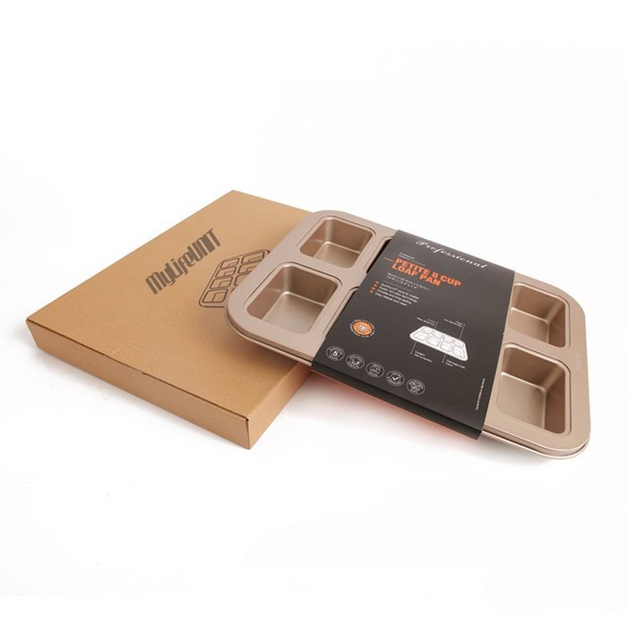 MyLifeUNIT Non Stick Mini Loaf Pan Carbon Steel Loaf Pan 8 Piece Gold