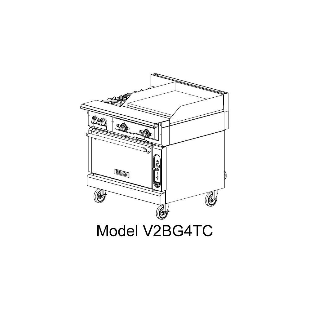 Vulcan V2BG4TB V Series Heavy Duty Range gas 36" (2) 33,000 BTU open ...
