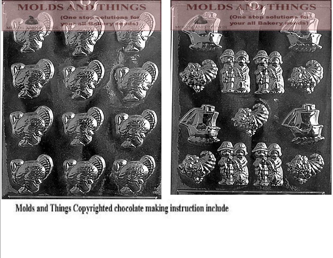 Thanksgiving Turkey Assortment Chocolate Candy Mold with Molding ...