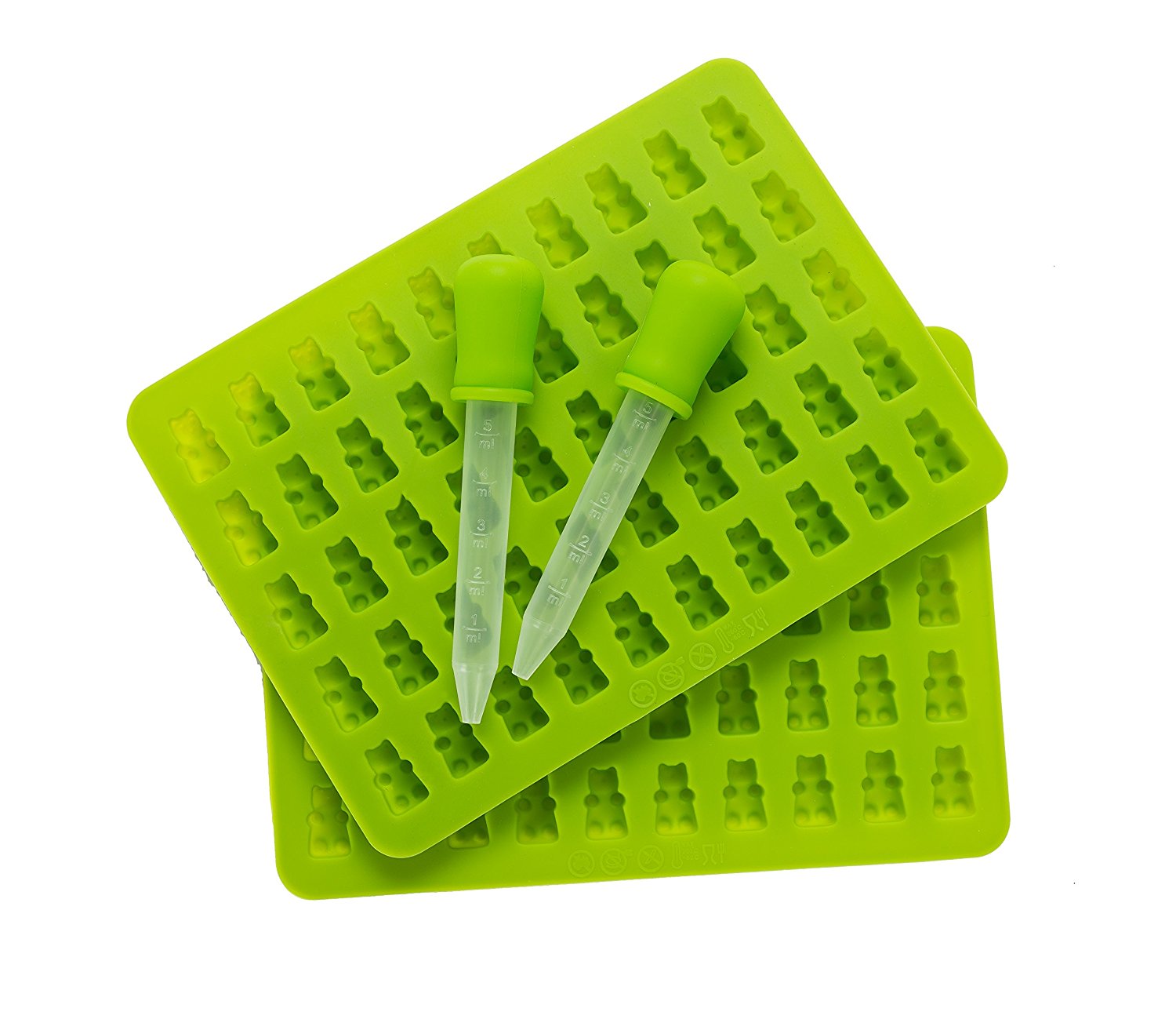 New Gummy Bear Mold Set - 2 Cavity Molds and 2 Droppers with Bonus ...