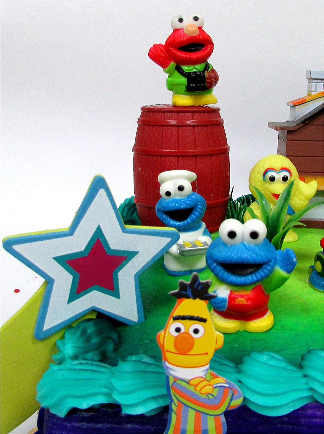Sesame Street 16 Piece Birthday Cake Topper - Featuring Elmo, Bert ...