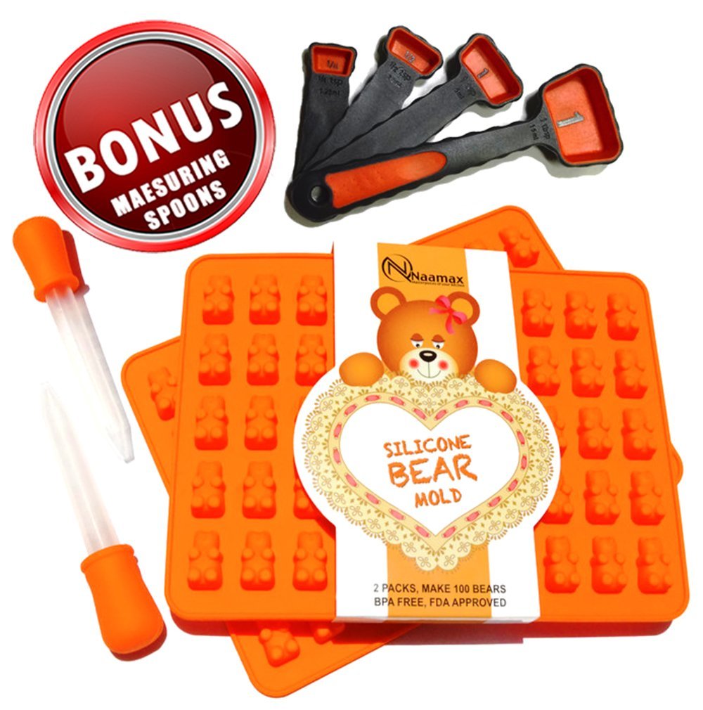 Charming Kit Gummy Bear Mold, Makes 50 Bears, Tough Silicone, Includes ...