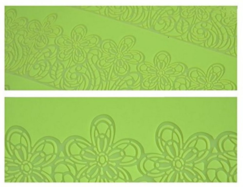 Lesirit Flower Pattern Silicone Fondant Cake Lace Embossed Mold Mat,14. ...