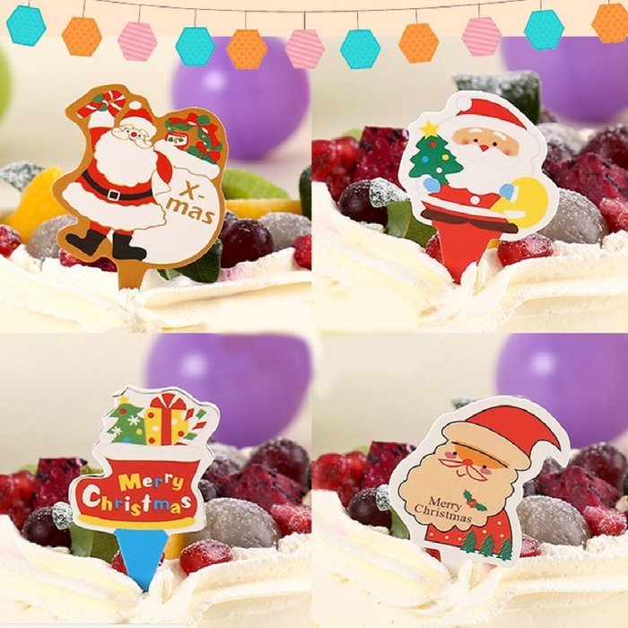 Santa Claus & Stocking Christmas Cupcake Toppers for Cake Decorations ...