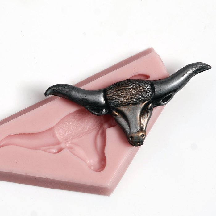 Long Horn Steer Silicone Mold Food Safe Mold Craft Jewelry Mold ...