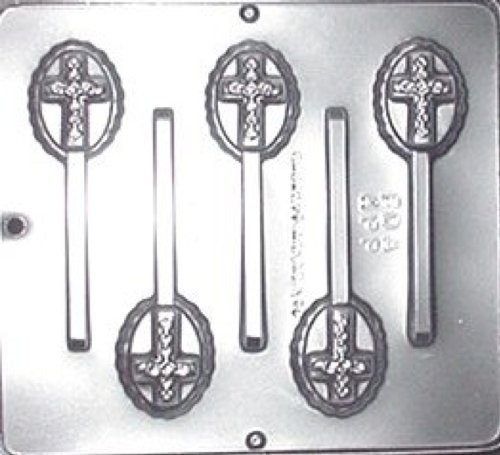 Cross on Oval Lollipop Chocolate Candy Mold Religious 405 free image ...