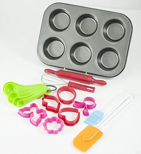 FREEDco 16 Piece Baking Set, Kid Safe Cooking Tools for Cupcakes ...