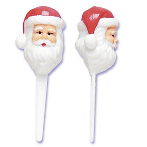 Oasis Supply 3-D Santa Head Cupcake/Cake Decorating Picks, 3-Inch, Red ...