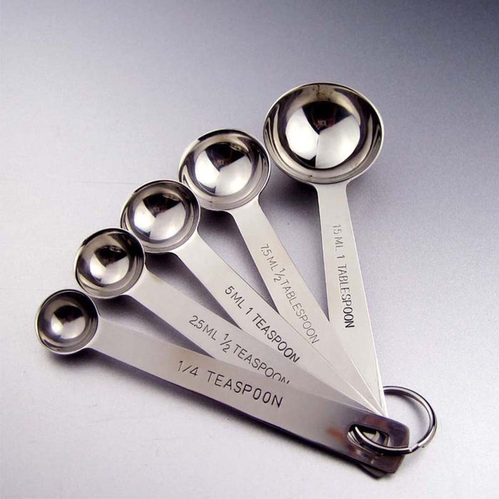 SIO Set of 5 Stainless Steel Measuring Spoons Accurate Spoons Coffee ...