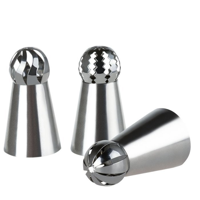 LAVAVIDA 3 Pcs Russian Piping Tips, Professional Stainless Steel Sphere ...