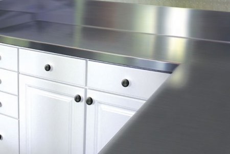 Stainless Steel Counter Top with Blacksplash Size: 13" H x 48" W x 24 ...