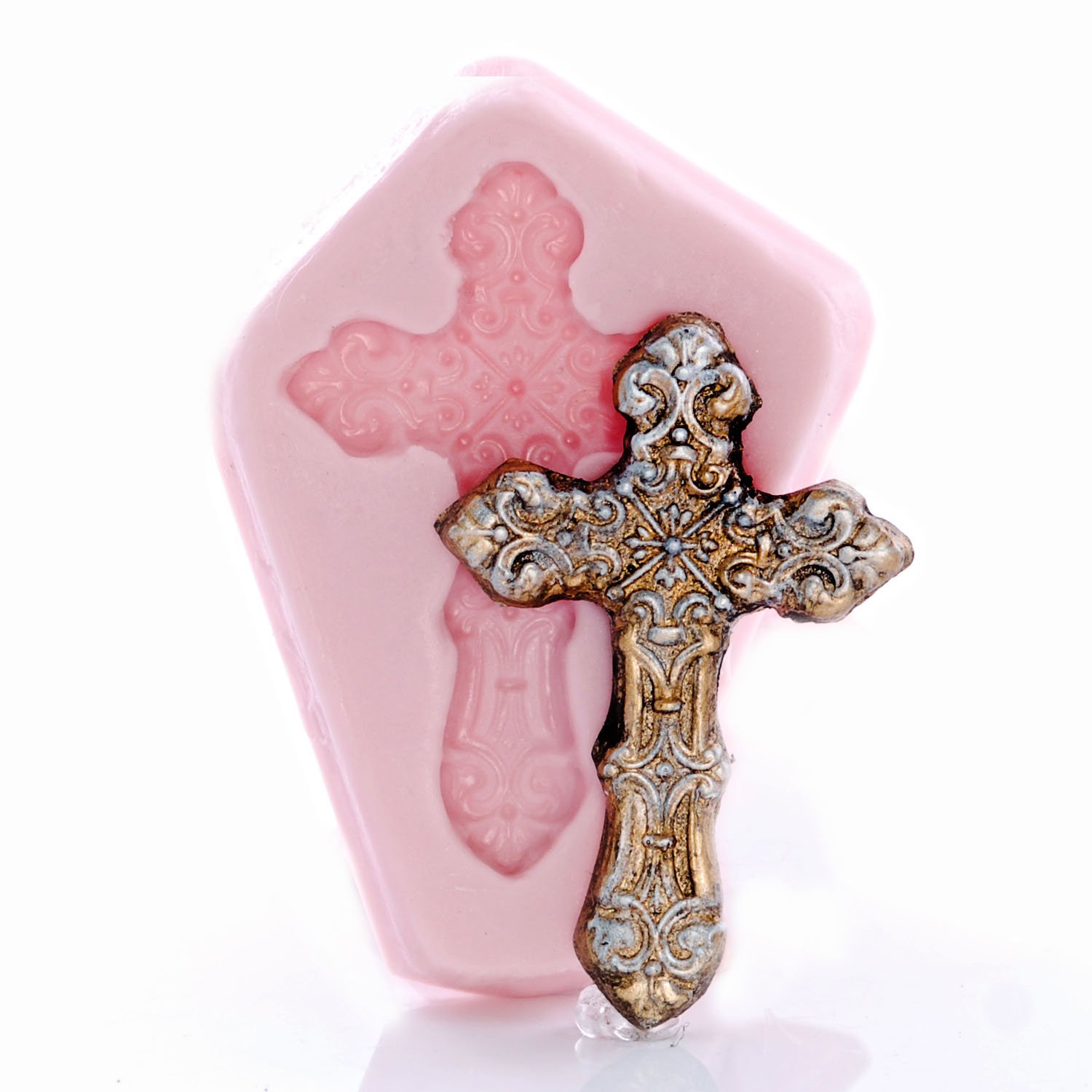 Small Decorative Cross Silicone Mold Food Safe Fondant, Candy ...